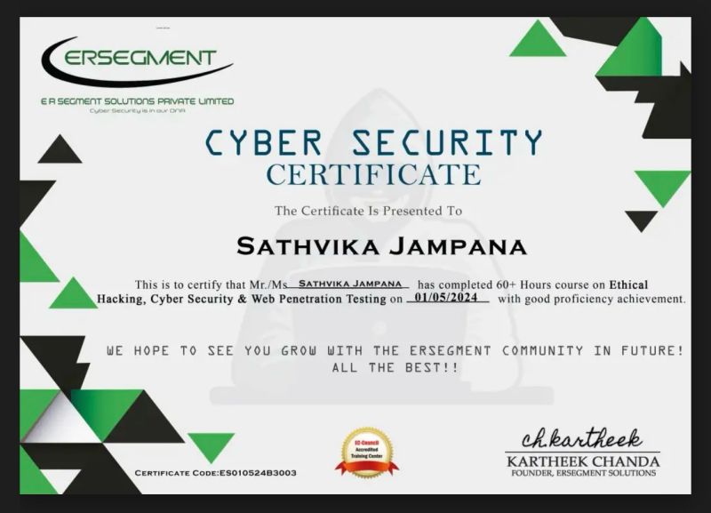 Sathvika Jampana on LinkedIn: #cybersecurity #continuouslearning # ... Sathvika Jampana on LinkedIn: #cybersecurity #continuouslearning # ...
