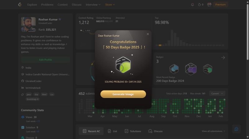 #leetcode #problemsolving #50daysbadge #continuouslearning #tech ... #leetcode #problemsolving #50daysbadge #continuouslearning #tech ...