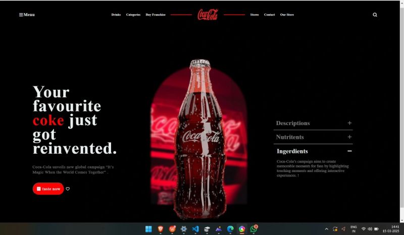 #webdevelopment #cocacola #html #css | Nandani Rajawat #webdevelopment #cocacola #html #css | Nandani Rajawat