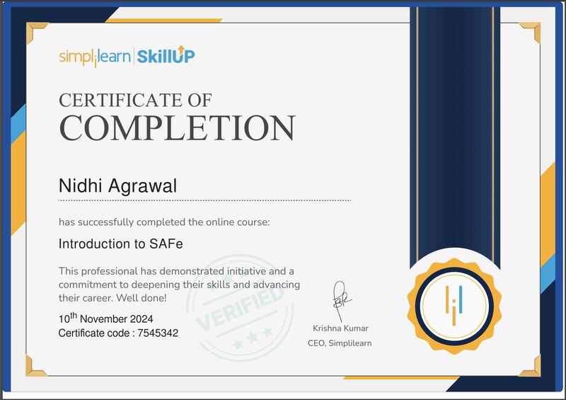 Nidhi Agrawal on LinkedIn: #skillup #simplilearn #upskilling # ... Nidhi Agrawal on LinkedIn: #skillup #simplilearn #upskilling # ...