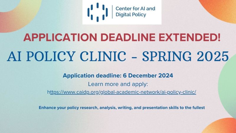 Center for AI and Digital Policy on LinkedIn: 📢 CAIDP Extends Deadline ... Center for AI and Digital Policy on LinkedIn: 📢 CAIDP Extends Deadline ...