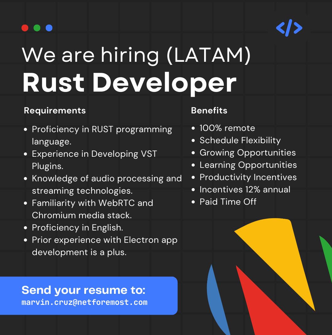 #rustdeveloper #rust #techjobs #hiring | NetForemost #rustdeveloper #rust #techjobs #hiring | NetForemost