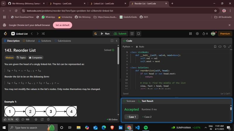 #linkedlistseries #problem143 #leetcode #python #linkedlist… | Mrinmoy ... #linkedlistseries #problem143 #leetcode #python #linkedlist… | Mrinmoy ...