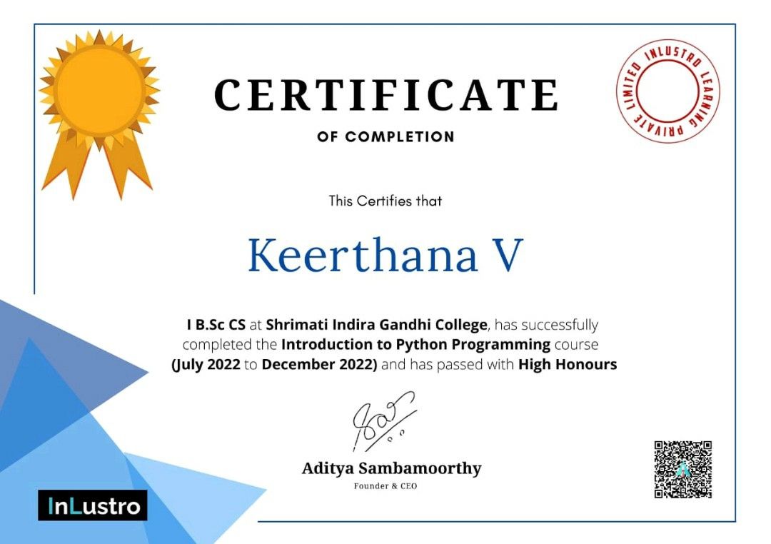 Keerthana Vasudevan on LinkedIn: #programming #python Keerthana Vasudevan on LinkedIn: #programming #python