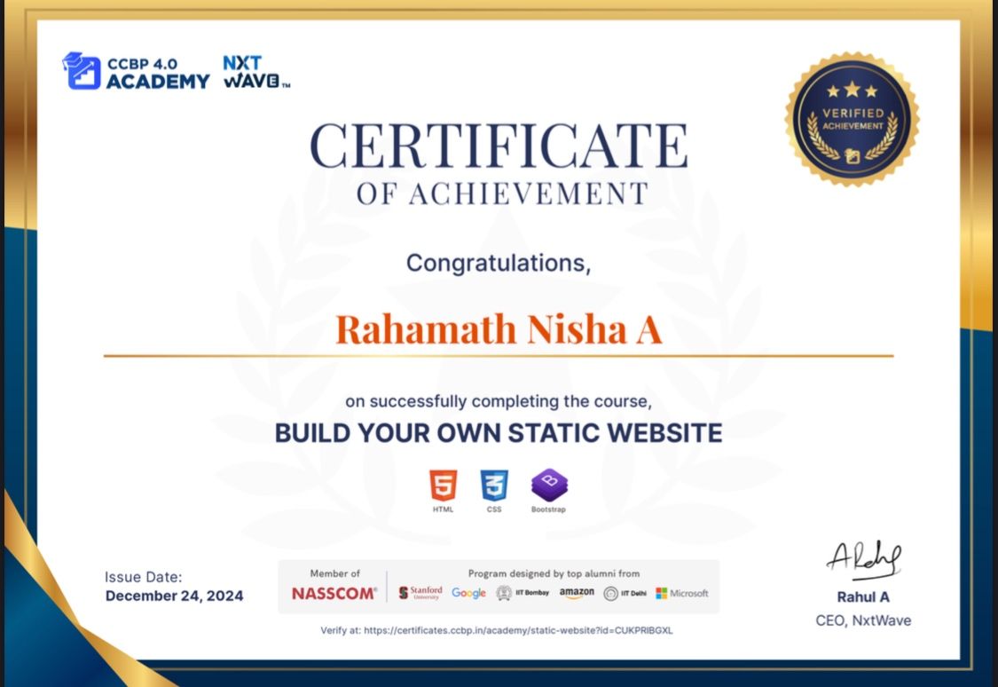 Rahamath Nisha on LinkedIn: #webdevelopment #html #css #bootstrap # ... Rahamath Nisha on LinkedIn: #webdevelopment #html #css #bootstrap # ...