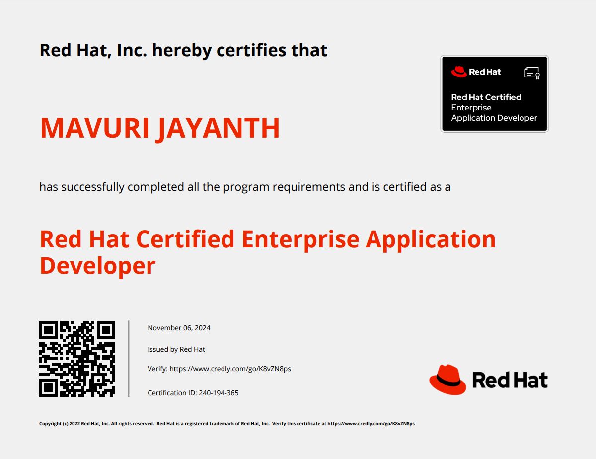 Jayanth Mavuri on LinkedIn: #redhatcertified # ... Jayanth Mavuri on LinkedIn: #redhatcertified # ...