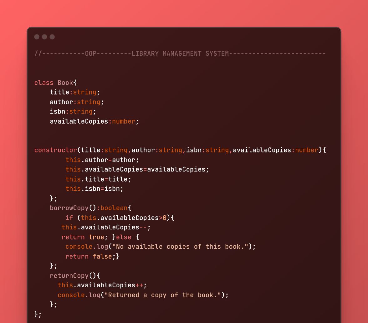 Hassaan Arain on LinkedIn: #typescript #oop #librarymanagement # ... Hassaan Arain on LinkedIn: #typescript #oop #librarymanagement # ...