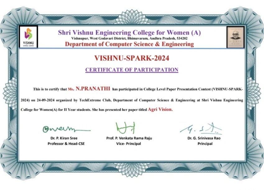 Nagisetti Pranathi on LinkedIn: #agrovision #svecw #agriculture # ... Nagisetti Pranathi on LinkedIn: #agrovision #svecw #agriculture # ...