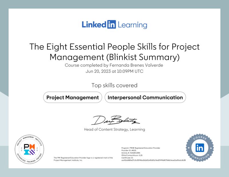 Fernanda Brenes Valverde on LinkedIn: Certificate of Completion Fernanda Brenes Valverde on LinkedIn: Certificate of Completion