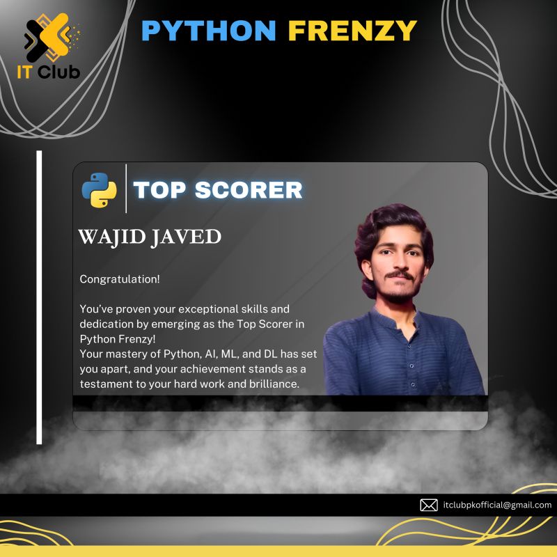 Wajid Javed on LinkedIn: #pythonfrenzy #ai #ml #dl #gratitude # ... Wajid Javed on LinkedIn: #pythonfrenzy #ai #ml #dl #gratitude # ...