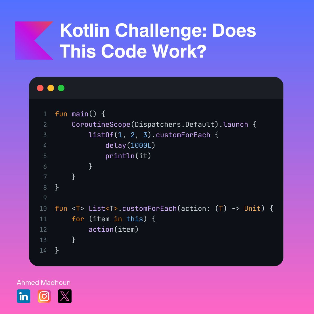 Ahmed Madhoun on LinkedIn: #android #kotlin #programming Ahmed Madhoun on LinkedIn: #android #kotlin #programming