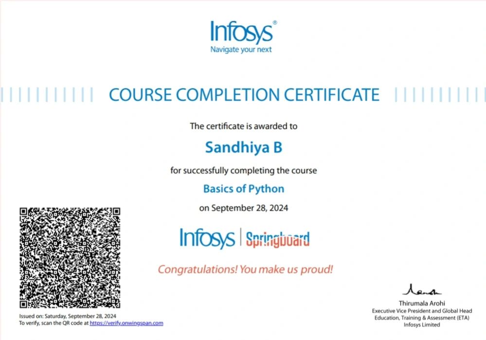 Sandhiya B on LinkedIn: #python #basicsofpython #learningjourney # ... Sandhiya B on LinkedIn: #python #basicsofpython #learningjourney # ...