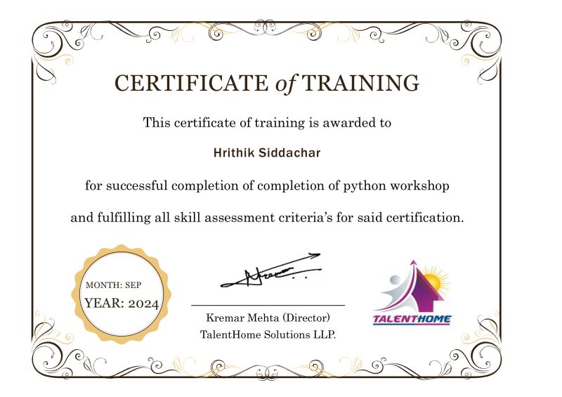 HRITHIK S on LinkedIn: #python #certification #training #skillassesment HRITHIK S on LinkedIn: #python #certification #training #skillassesment