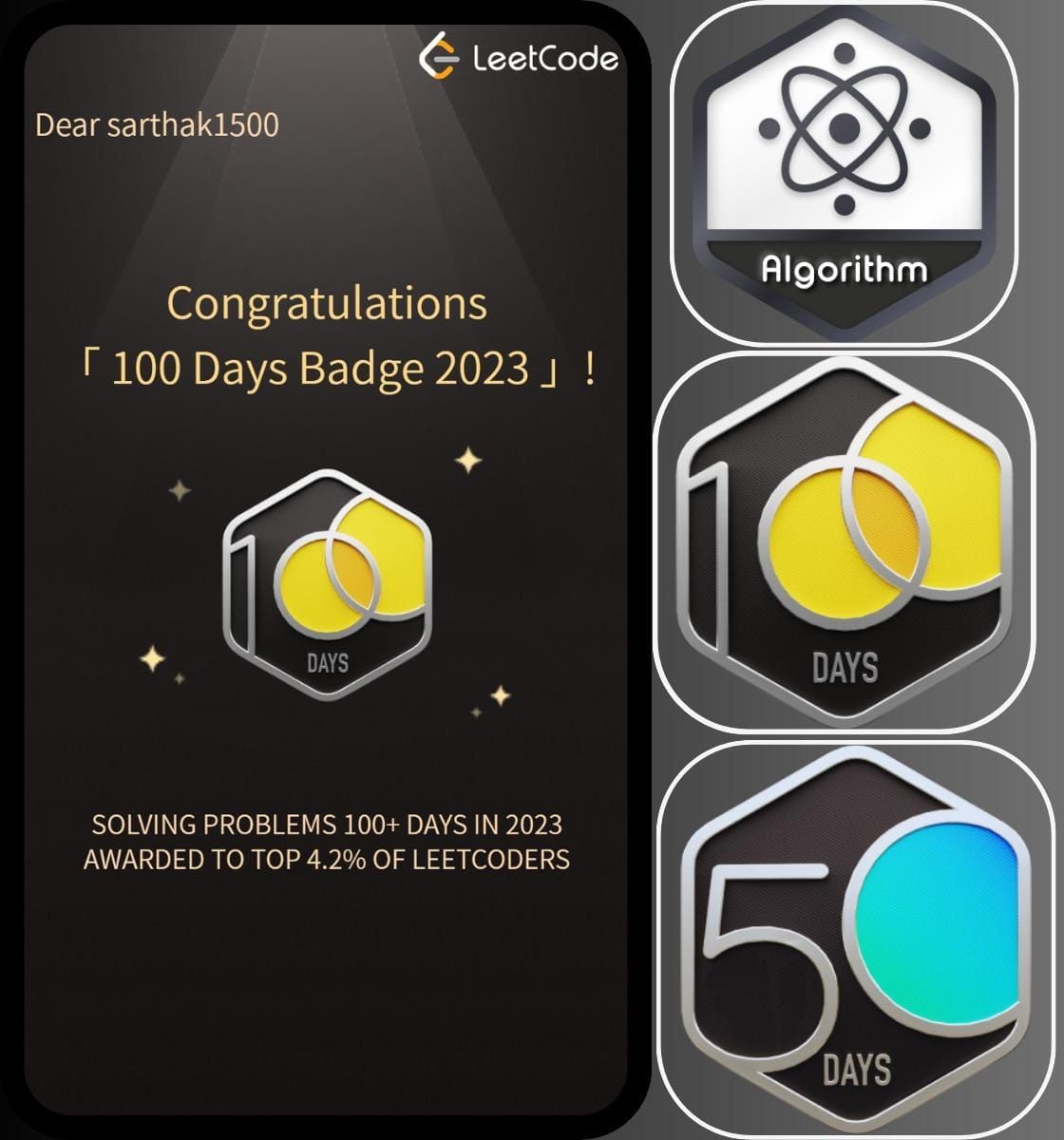 #leetcodejourney #codingmilestones #continuouslearning | Sarthak Kushwaha #leetcodejourney #codingmilestones #continuouslearning | Sarthak Kushwaha