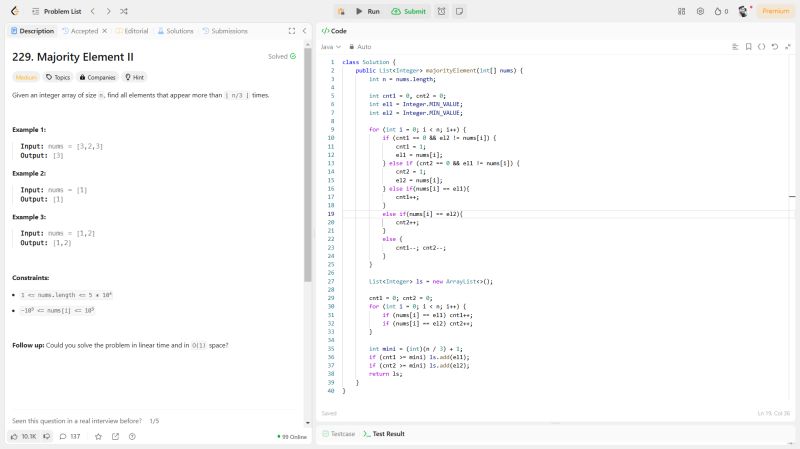 #100daysofcode #100daysofcode #leetcode #day13 #majorityelementii ... #100daysofcode #100daysofcode #leetcode #day13 #majorityelementii ...