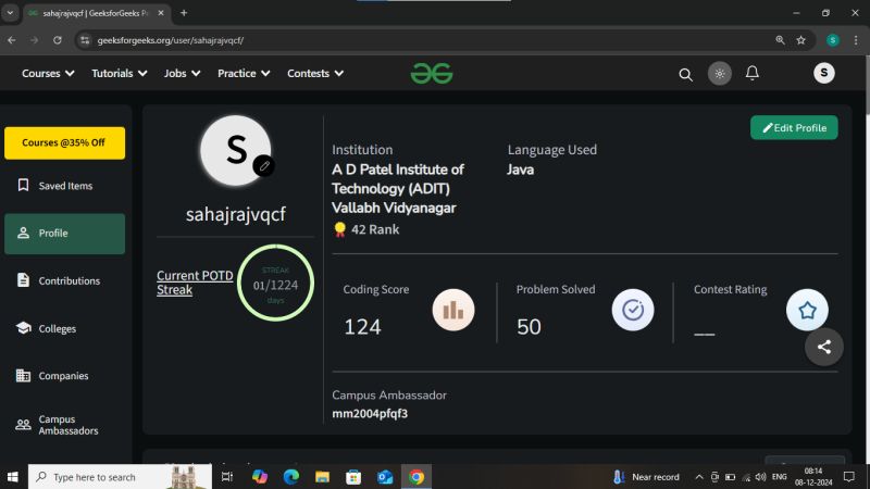 Sahaj Rajput on LinkedIn: #dsa #problemsolving #geeksforgeeks # ... Sahaj Rajput on LinkedIn: #dsa #problemsolving #geeksforgeeks # ...