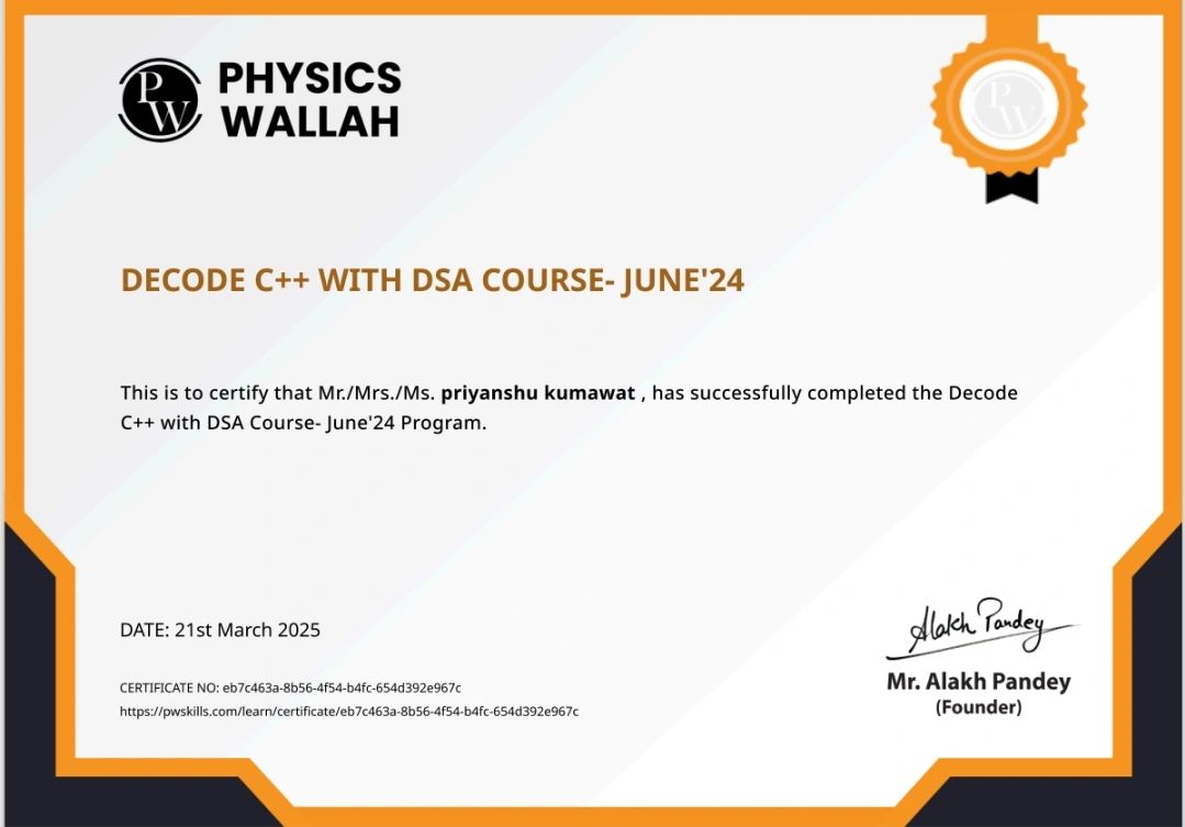 #dsa #problemsolving #coding #continuouslearning | PRIYANSHU KUMAWAT #dsa #problemsolving #coding #continuouslearning | PRIYANSHU KUMAWAT