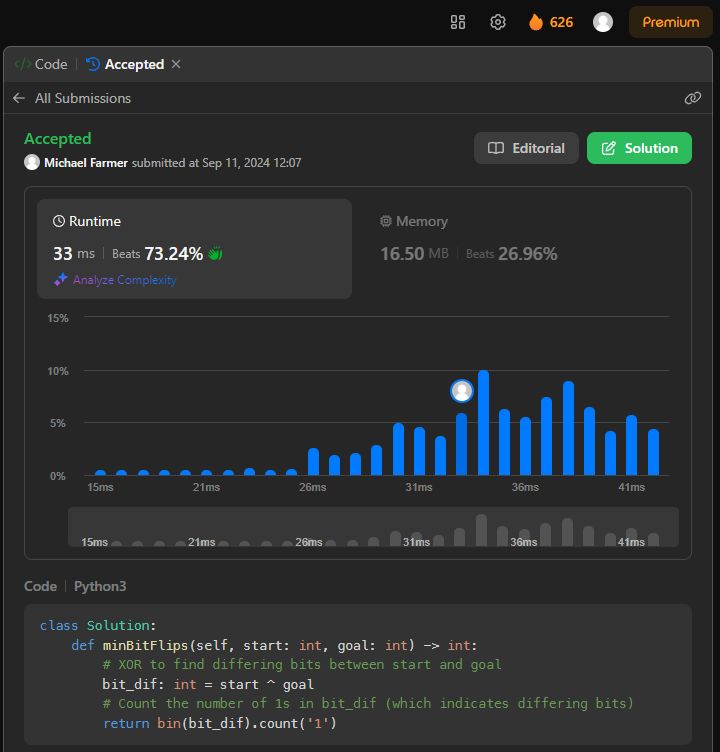 Michael Farmer on LinkedIn: Day 626 of Daily LeetCode | 2220. Minimum ... Michael Farmer on LinkedIn: Day 626 of Daily LeetCode | 2220. Minimum ...