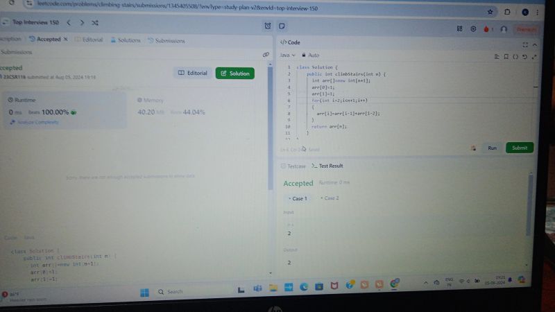 KISHORE SANKAR G on LinkedIn: I have solved climb stairs problem in ... KISHORE SANKAR G on LinkedIn: I have solved climb stairs problem in ...