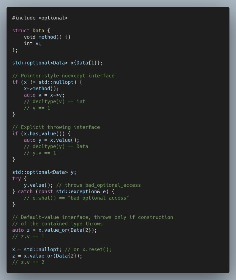 Pablo Esteban Camacho on LinkedIn: #cpp #cplusplus #cpp17 #optional # ... Pablo Esteban Camacho on LinkedIn: #cpp #cplusplus #cpp17 #optional # ...