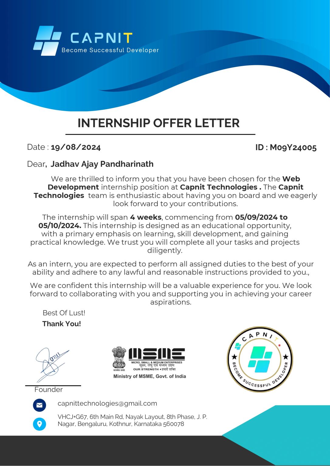 AJAY JADHAV on LinkedIn: #internship #capnit #webdevelopment AJAY JADHAV on LinkedIn: #internship #capnit #webdevelopment
