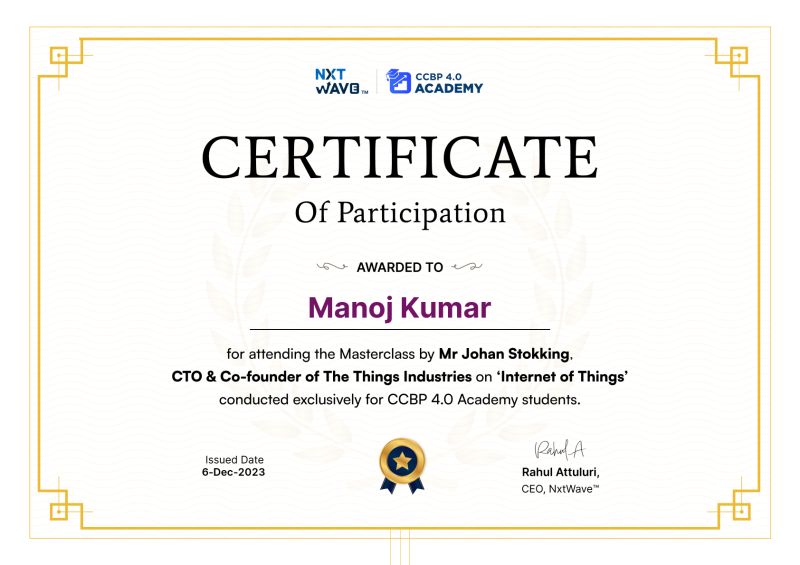 Manoj Kumar Pendem on LinkedIn: #nxtwave Manoj Kumar Pendem on LinkedIn: #nxtwave