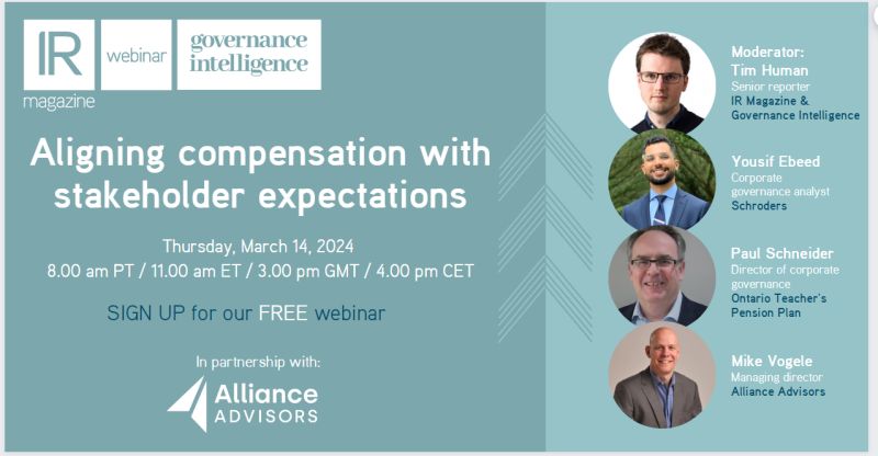 Governance Intelligence on LinkedIn: Webinar – Aligning compensation ... Governance Intelligence on LinkedIn: Webinar – Aligning compensation ...