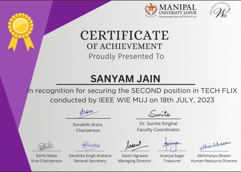 Sanyam Jain on LinkedIn: #certificationachievement #secondposition # ... Sanyam Jain on LinkedIn: #certificationachievement #secondposition # ...