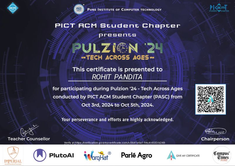Rohit Pandita on LinkedIn: #pulzion24 #pictacm #algorithmchallenge # ... Rohit Pandita on LinkedIn: #pulzion24 #pictacm #algorithmchallenge # ...