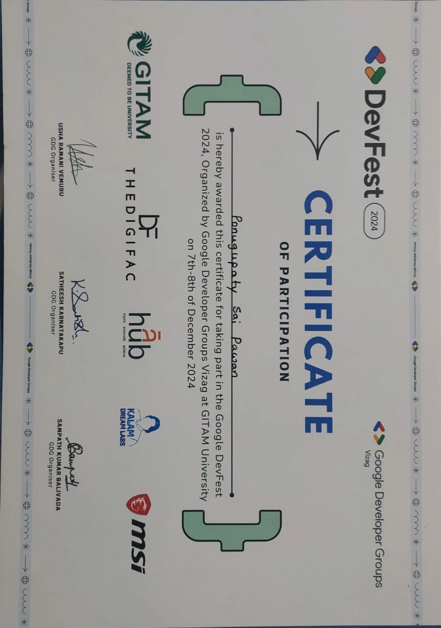 Ponugupati Sai Pawan on LinkedIn: #devfest2024 #gdgvizag #ai # ... Ponugupati Sai Pawan on LinkedIn: #devfest2024 #gdgvizag #ai # ...