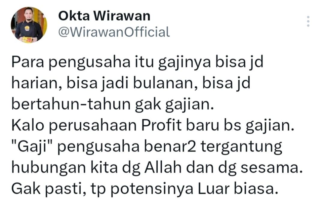 Okta Wirawan on LinkedIn: Setuju ya?? | 53 comments Okta Wirawan on LinkedIn: Setuju ya?? | 53 comments