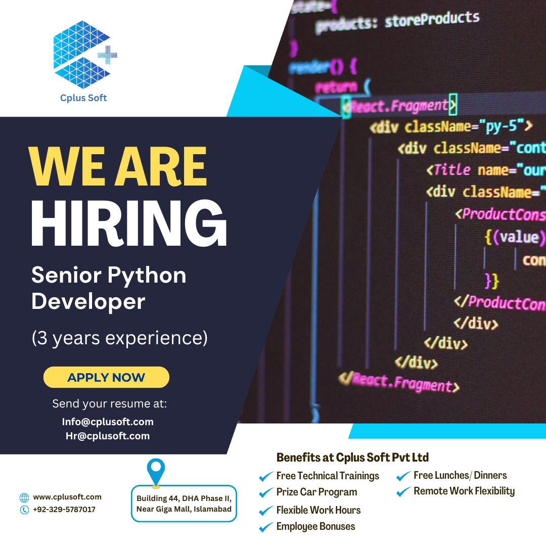 Cplus Soft on LinkedIn: #pythondeveloper #ai #technology #hiring # ... Cplus Soft on LinkedIn: #pythondeveloper #ai #technology #hiring # ...