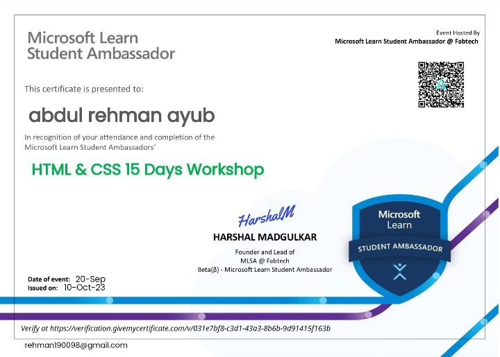 Rehman Mughal on LinkedIn: #givemycertificate #community #html #css # ... Rehman Mughal on LinkedIn: #givemycertificate #community #html #css # ...
