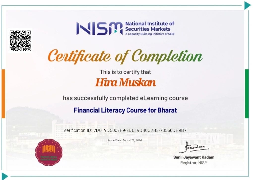 Hira Muskan on LinkedIn: #nism #sebi #financialliteracy #investment # ... Hira Muskan on LinkedIn: #nism #sebi #financialliteracy #investment # ...