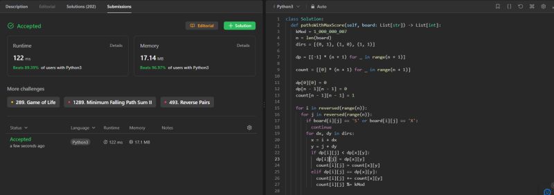 Leetcode challenge: 1301 | Omar Balagadashov posted on the topic | LinkedIn Leetcode challenge: 1301 | Omar Balagadashov posted on the topic | LinkedIn