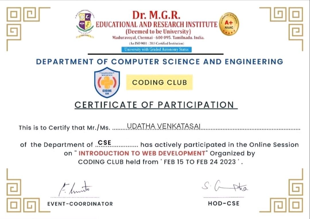 Udatha Venkatasai on LinkedIn: #webdevelopment #mgreri Udatha Venkatasai on LinkedIn: #webdevelopment #mgreri