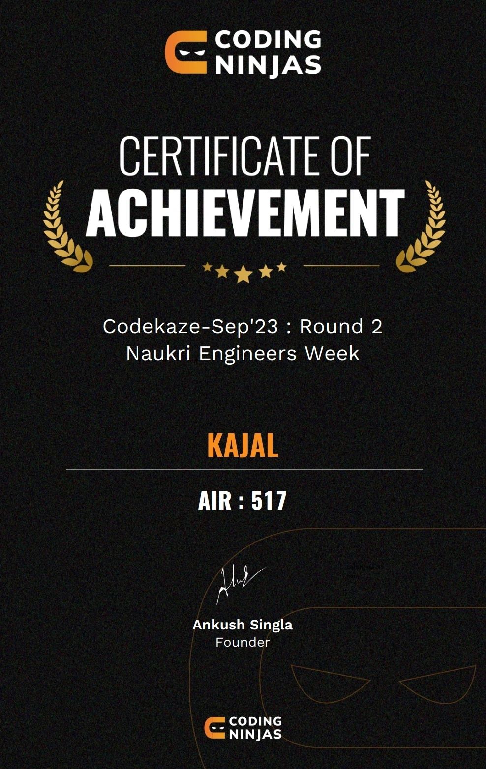 Kajal Singh on LinkedIn: #codingninjas #coding #codekaze Kajal Singh on LinkedIn: #codingninjas #coding #codekaze