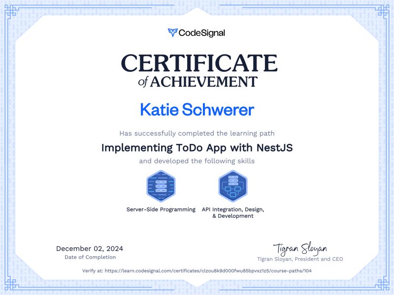 Katherine Schwerer on LinkedIn: #webdev #nestjs #typescript #javascript ... Katherine Schwerer on LinkedIn: #webdev #nestjs #typescript #javascript ...