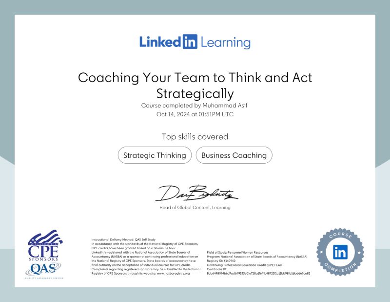 Muhammad Asif on LinkedIn: Certificate of Completion Muhammad Asif on LinkedIn: Certificate of Completion