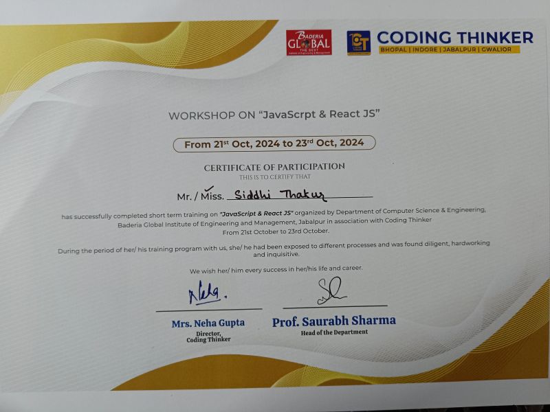 Siddhi Thakur on LinkedIn: #java #reactjs #html #css #bootstrap # ... Siddhi Thakur on LinkedIn: #java #reactjs #html #css #bootstrap # ...