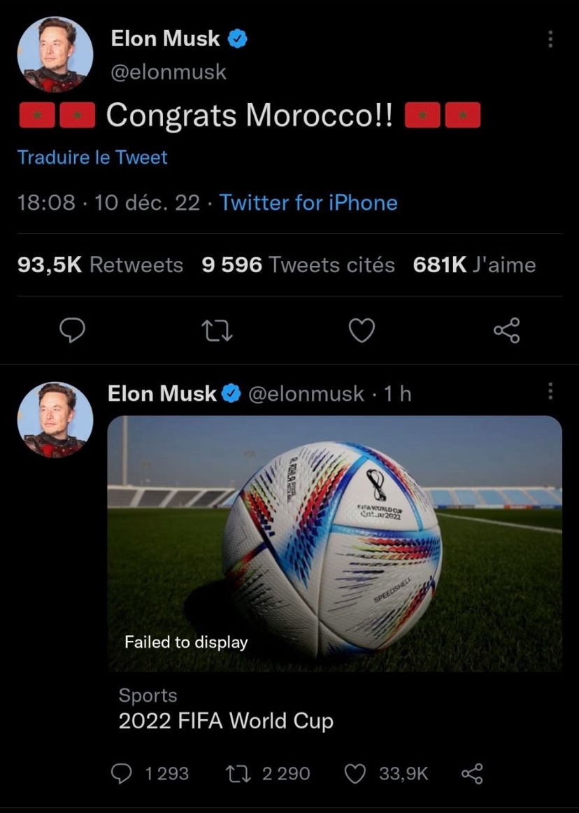 Youssef ZAKARIA on LinkedIn: #coupedumonde #maroc #elonmusk Youssef ZAKARIA on LinkedIn: #coupedumonde #maroc #elonmusk
