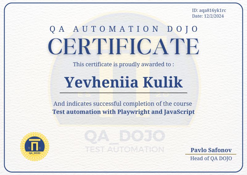 Yevheniia Kulik on LinkedIn: #playwright #javascript #typescript # ... Yevheniia Kulik on LinkedIn: #playwright #javascript #typescript # ...