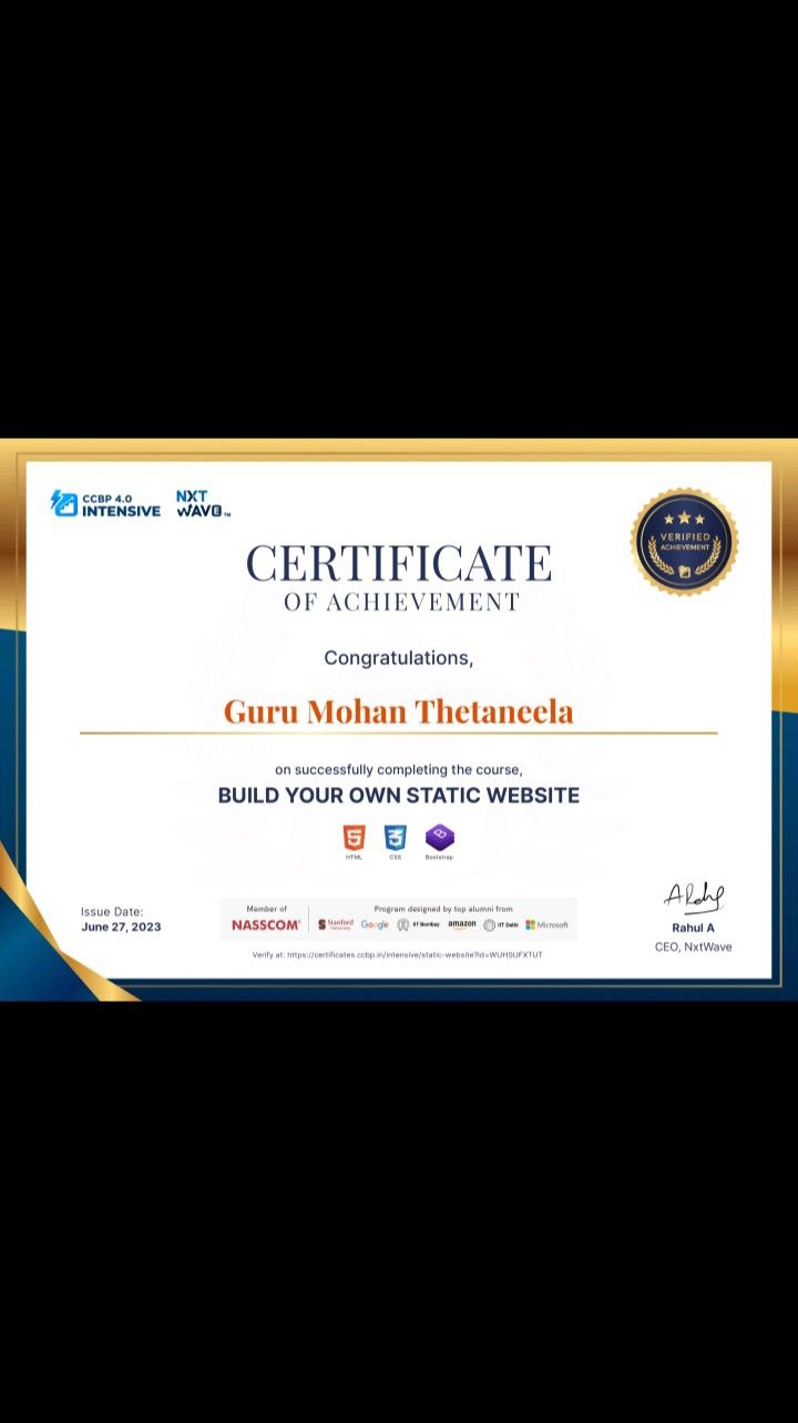 Guru Mohan Thetaneela on LinkedIn: #nxtwaveccbp #html #css #bootstrap # ... Guru Mohan Thetaneela on LinkedIn: #nxtwaveccbp #html #css #bootstrap # ...
