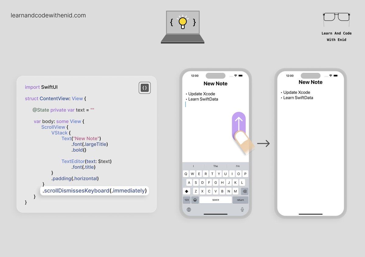 Learn And Code With Enid on LinkedIn: SwiftUI Tip💡 Automatically hide ... Learn And Code With Enid on LinkedIn: SwiftUI Tip💡 Automatically hide ...