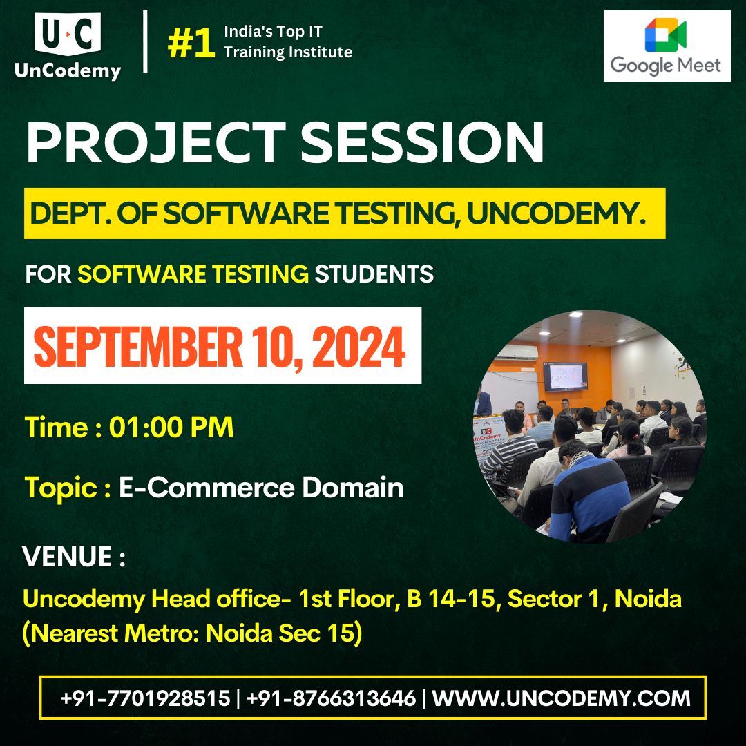 Uncodemy on LinkedIn: #uncodemy #softwaretesting #projectsession # ... Uncodemy on LinkedIn: #uncodemy #softwaretesting #projectsession # ...