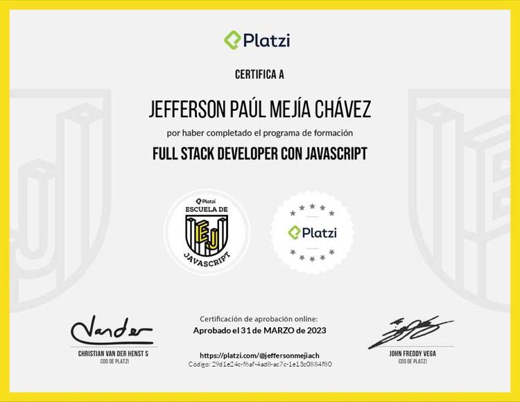 Jefferson Mejía on LinkedIn: Full Stack Developer con JavaScript 💛 ... Jefferson Mejía on LinkedIn: Full Stack Developer con JavaScript 💛 ...