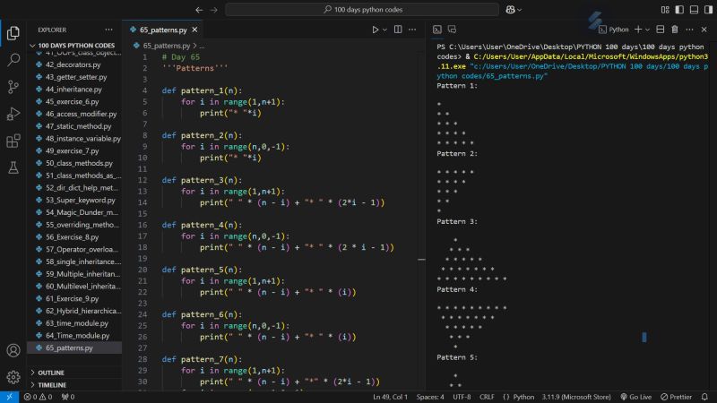 Akhil .. on LinkedIn: #100daysofpython #100daysofcode #python #patterns ... Akhil .. on LinkedIn: #100daysofpython #100daysofcode #python #patterns ...