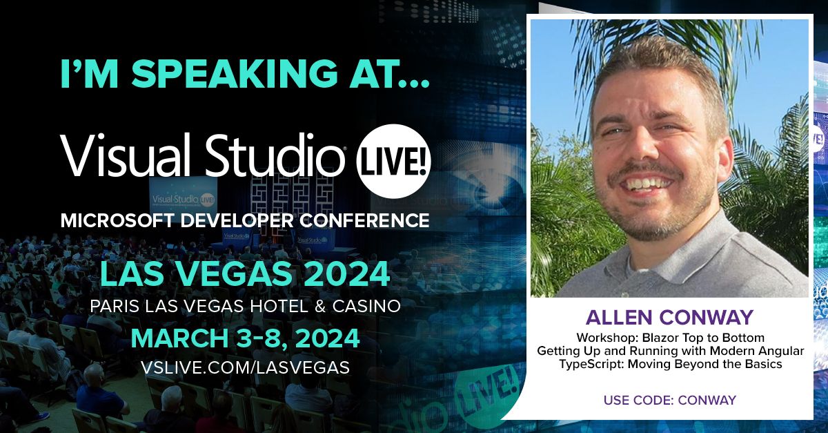 Allen Conway on LinkedIn: #blazor #angular #typescript #vslive Allen Conway on LinkedIn: #blazor #angular #typescript #vslive