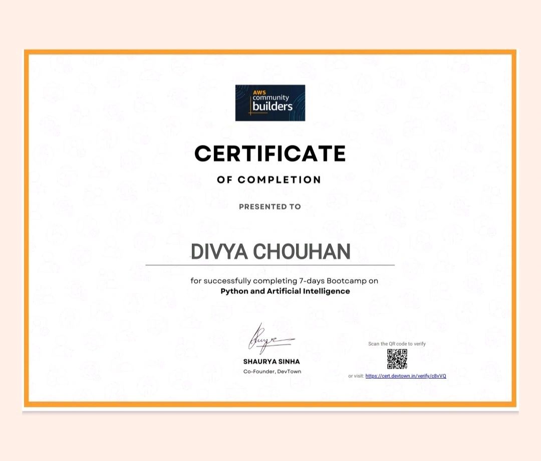 Divya aa on LinkedIn: Certificate on Successful Completion of PYTHON ... Divya aa on LinkedIn: Certificate on Successful Completion of PYTHON ...