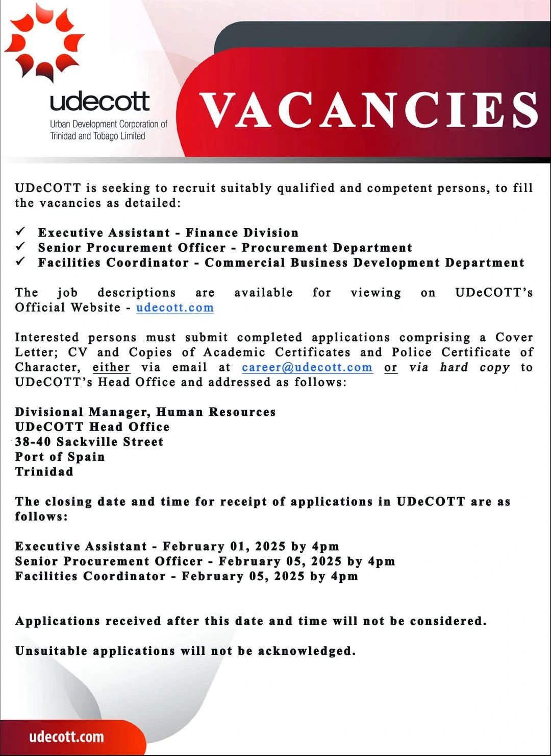 Cavelle Joseph - St. Omer SHRM - SCP, MBA, B.Sc. on LinkedIn: Vacancies ... Cavelle Joseph - St. Omer SHRM - SCP, MBA, B.Sc. on LinkedIn: Vacancies ...